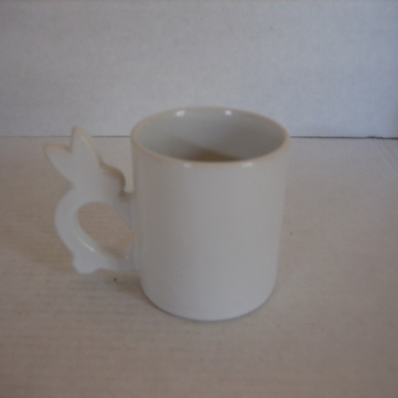 Dining | Vintage White Ceramic Coffee Mugcup With Bunny Rabbit Handle ...